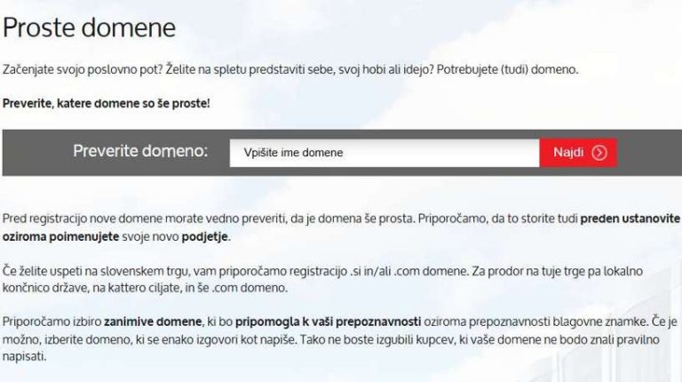 Preverite, katere domene so še proste - Mshop
